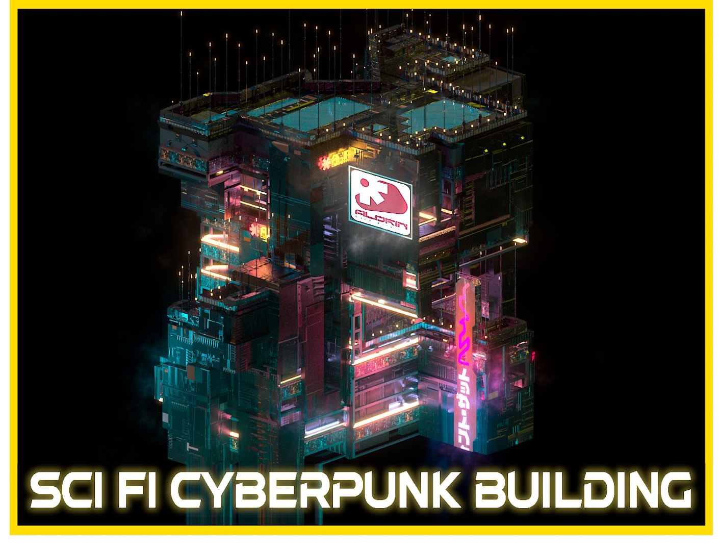 3D Sci-Fi Futuristic Cyberpunk Sci Fi City Building Skyscraper 62 Model ...