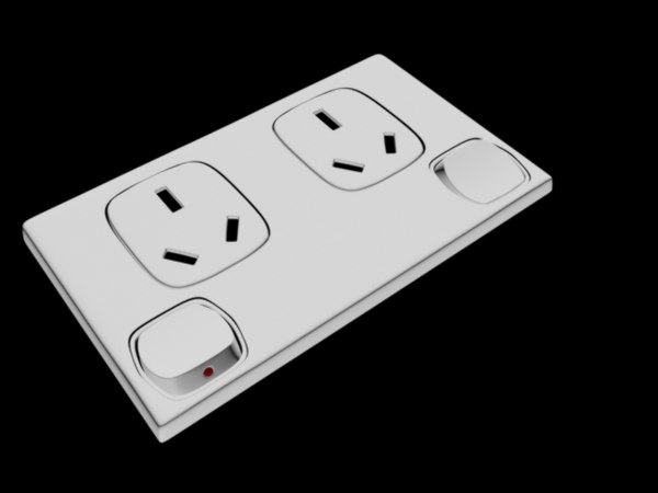 3d model australian wall socket