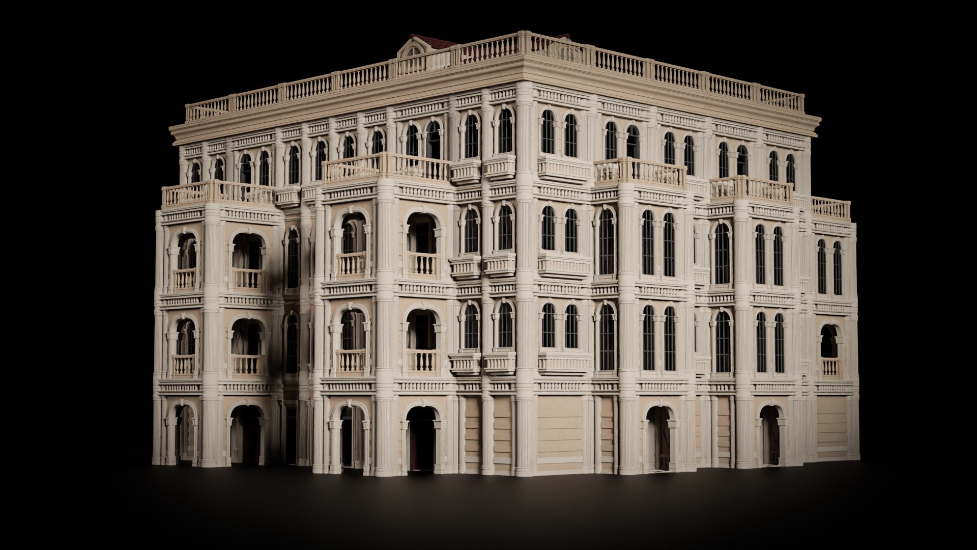 CLASSIC EUROPEAN KITBASH 06 MODULAR BUILDING WITH INTERIOR 3D ...