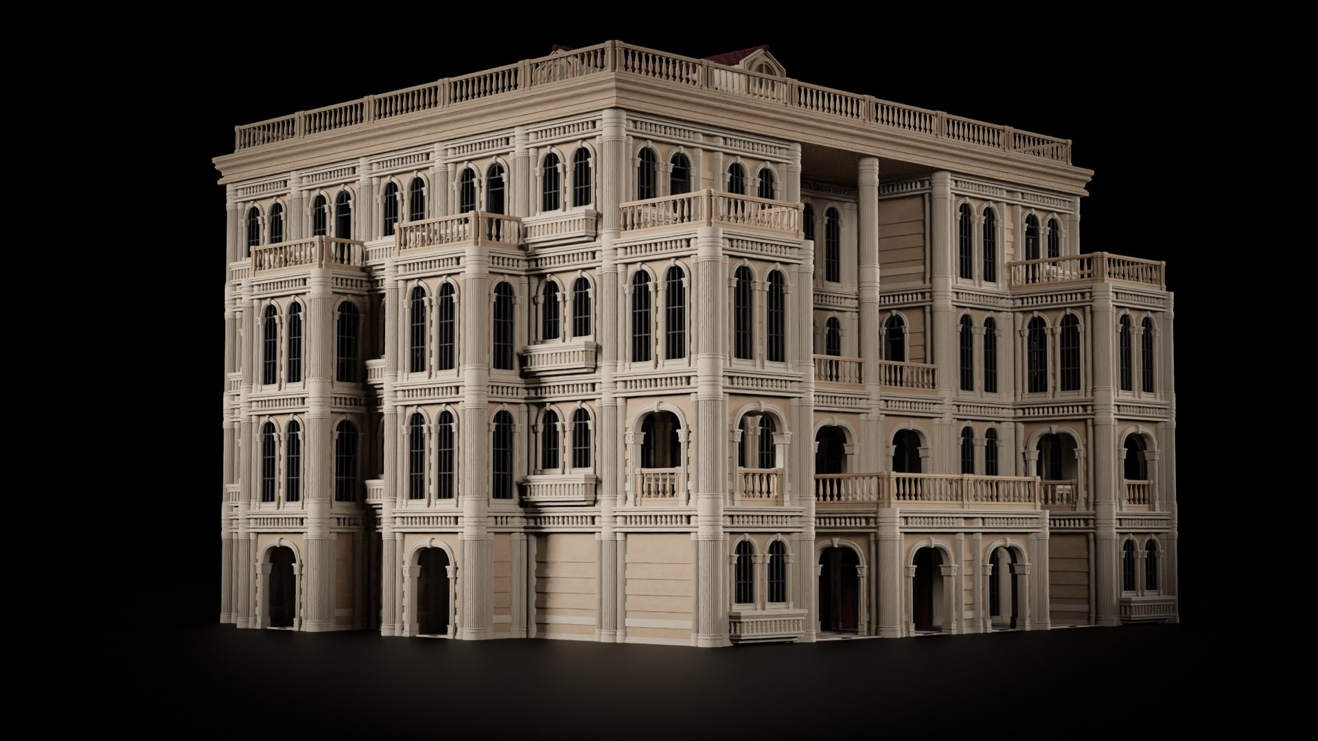 CLASSIC EUROPEAN KITBASH 06 MODULAR BUILDING WITH INTERIOR 3D ...