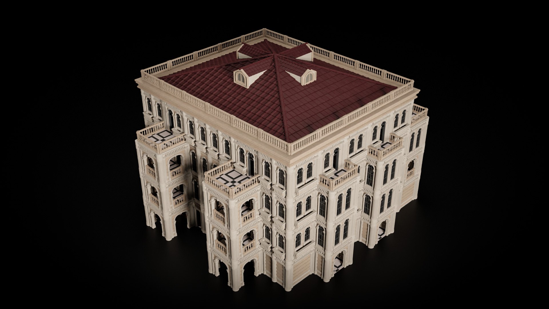 CLASSIC EUROPEAN KITBASH 06 MODULAR BUILDING WITH INTERIOR 3D ...
