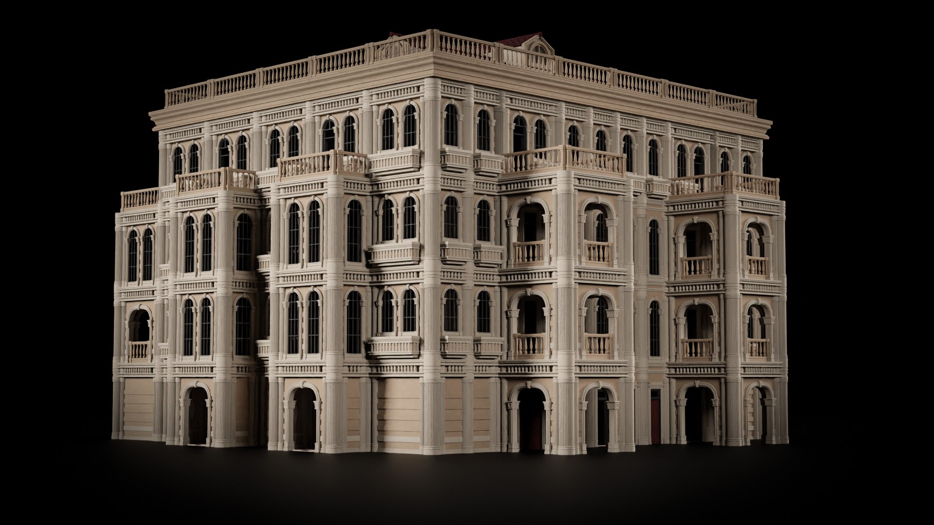 CLASSIC EUROPEAN KITBASH 06 MODULAR BUILDING WITH INTERIOR 3D ...
