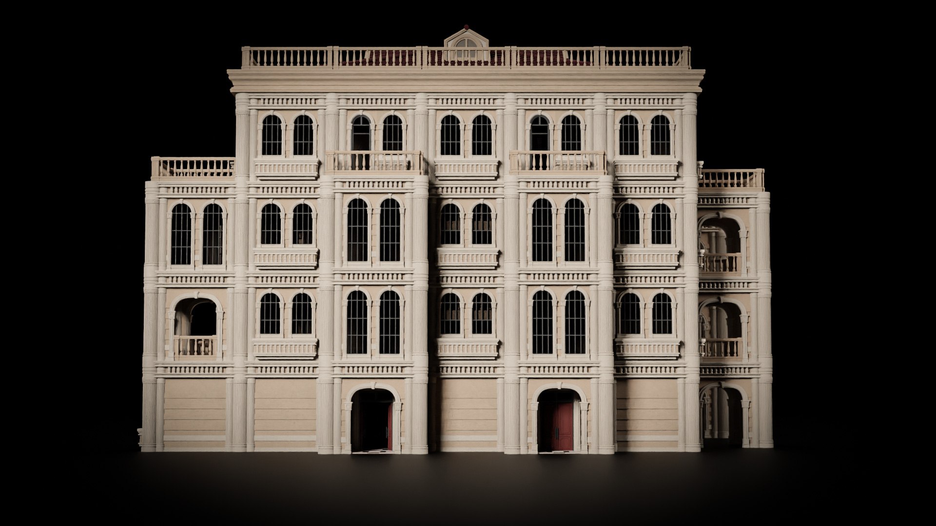 CLASSIC EUROPEAN KITBASH 06 MODULAR BUILDING WITH INTERIOR 3D ...