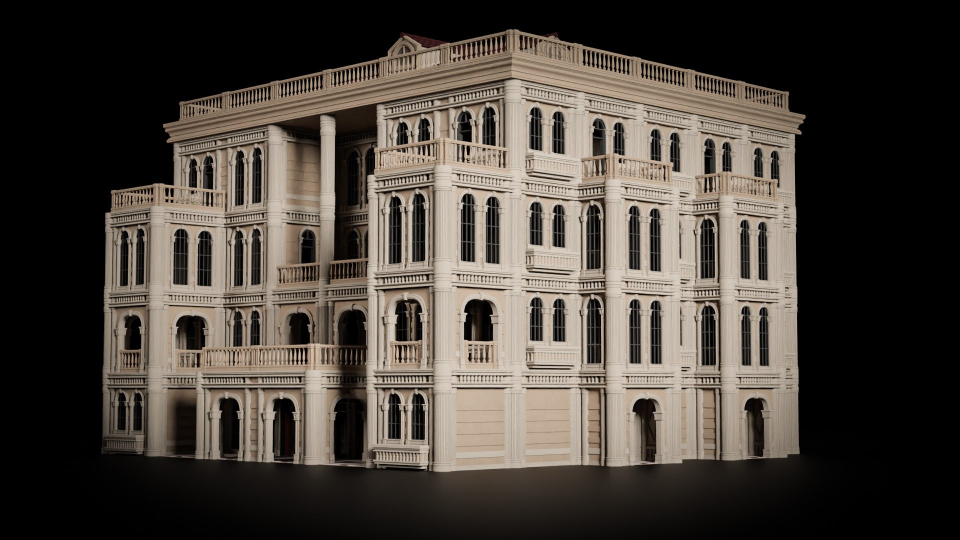 CLASSIC EUROPEAN KITBASH 06 MODULAR BUILDING WITH INTERIOR 3D ...