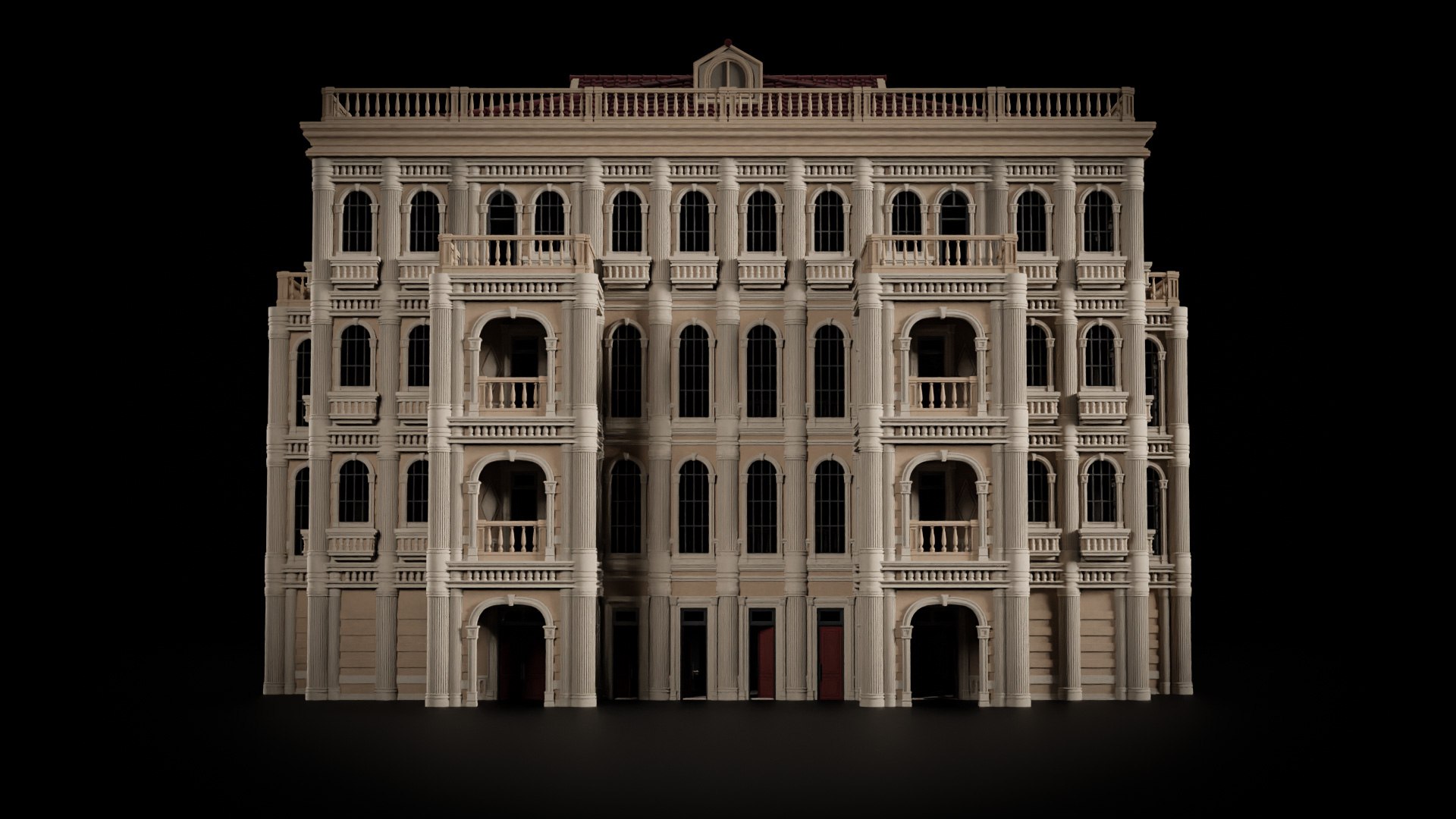 CLASSIC EUROPEAN KITBASH 06 MODULAR BUILDING WITH INTERIOR 3D ...