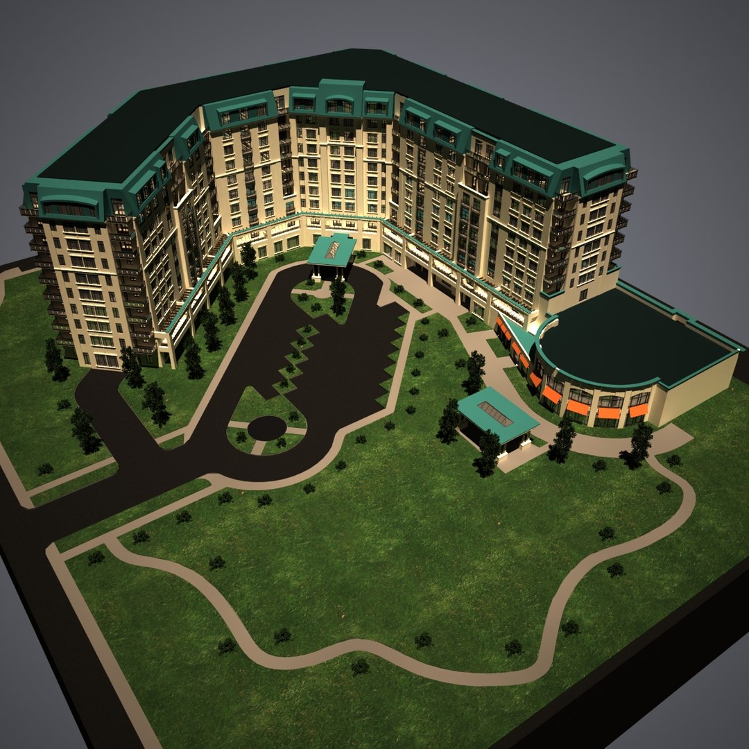 3d Hotel Building Model
