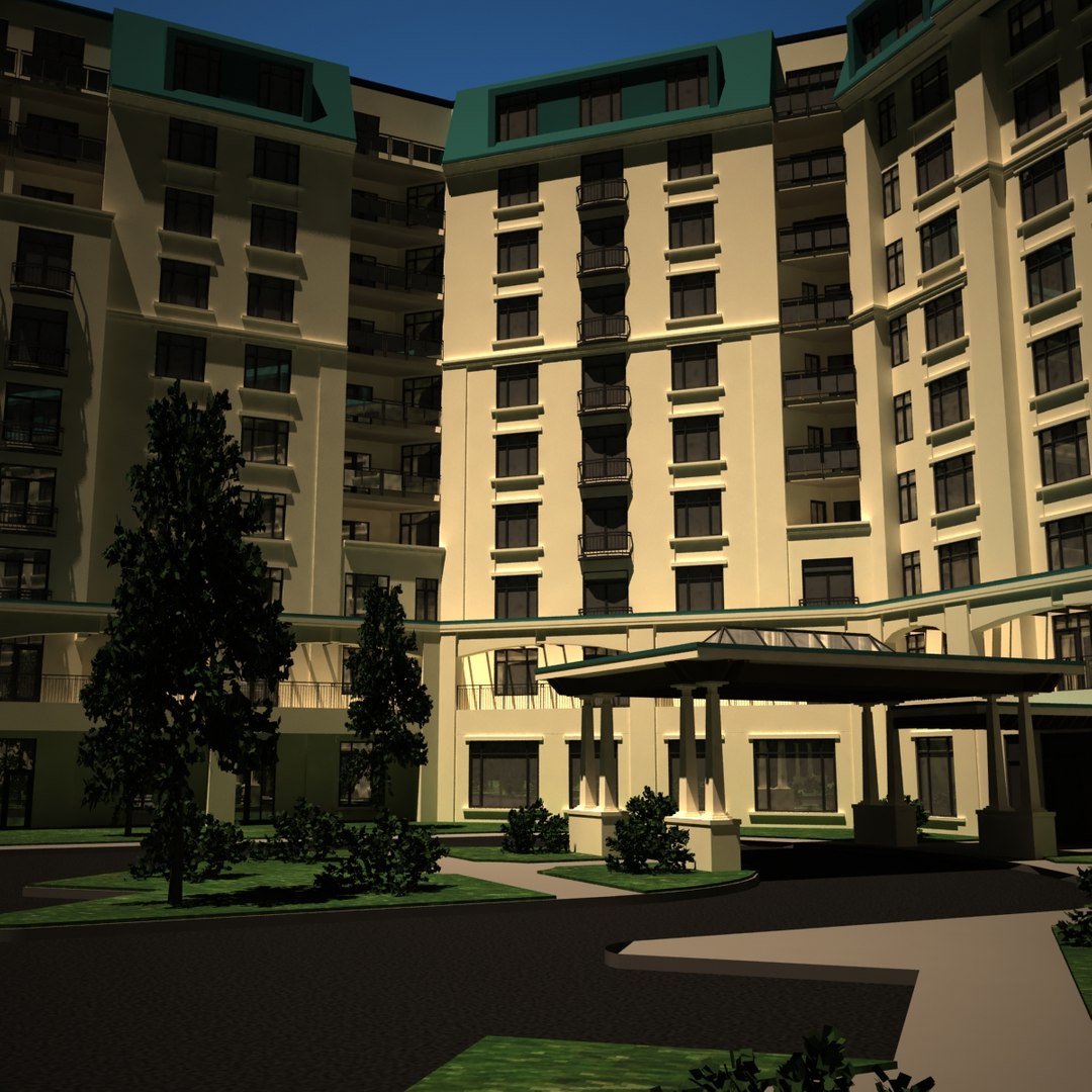 3d Hotel Building Model