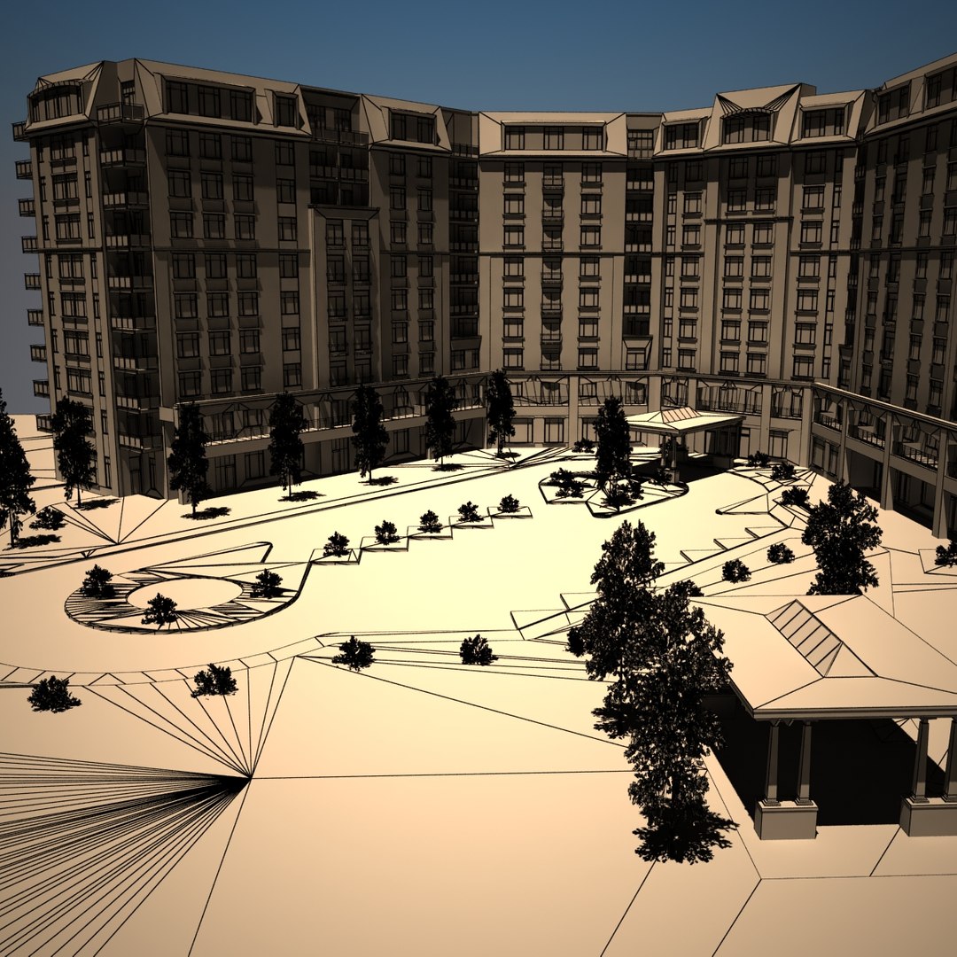 3d Hotel Building Model