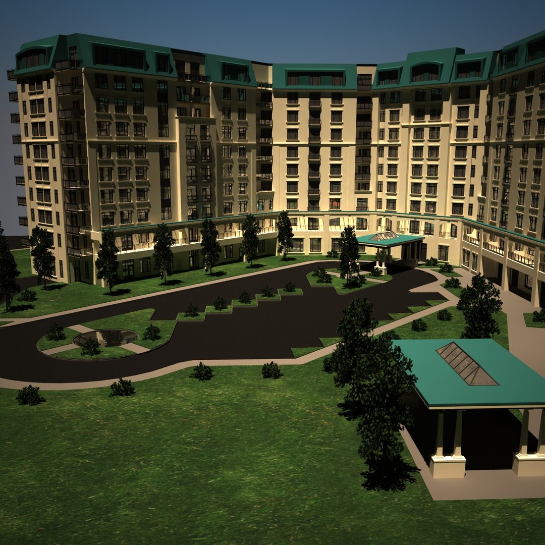 3d Hotel Building Model