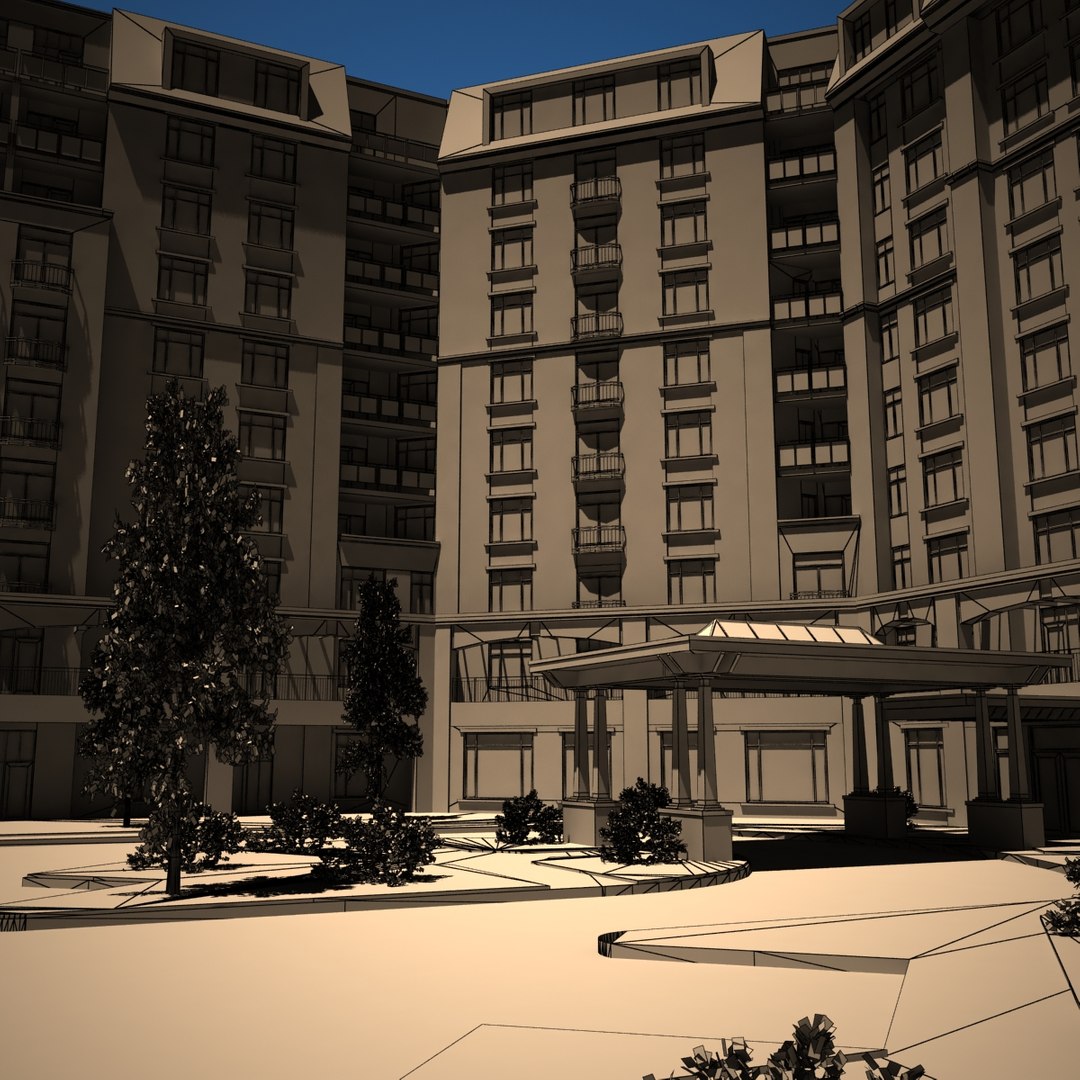 3d Hotel Building Model