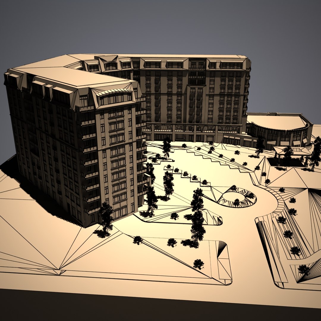 3d Hotel Building Model
