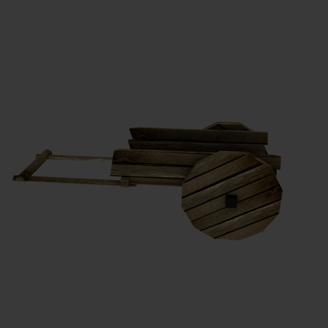 3d model medieval old cart