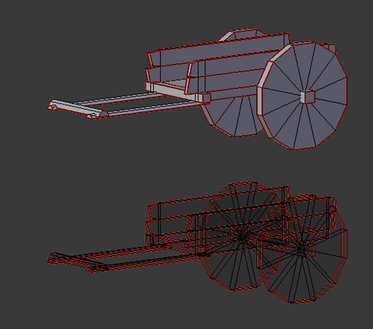 3d model medieval old cart