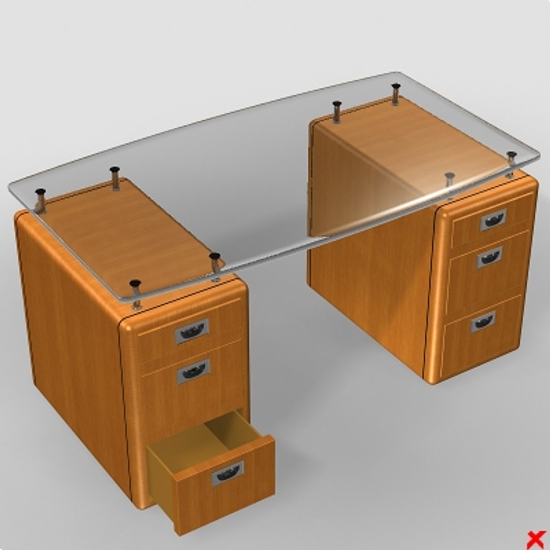 3d model of desk writing