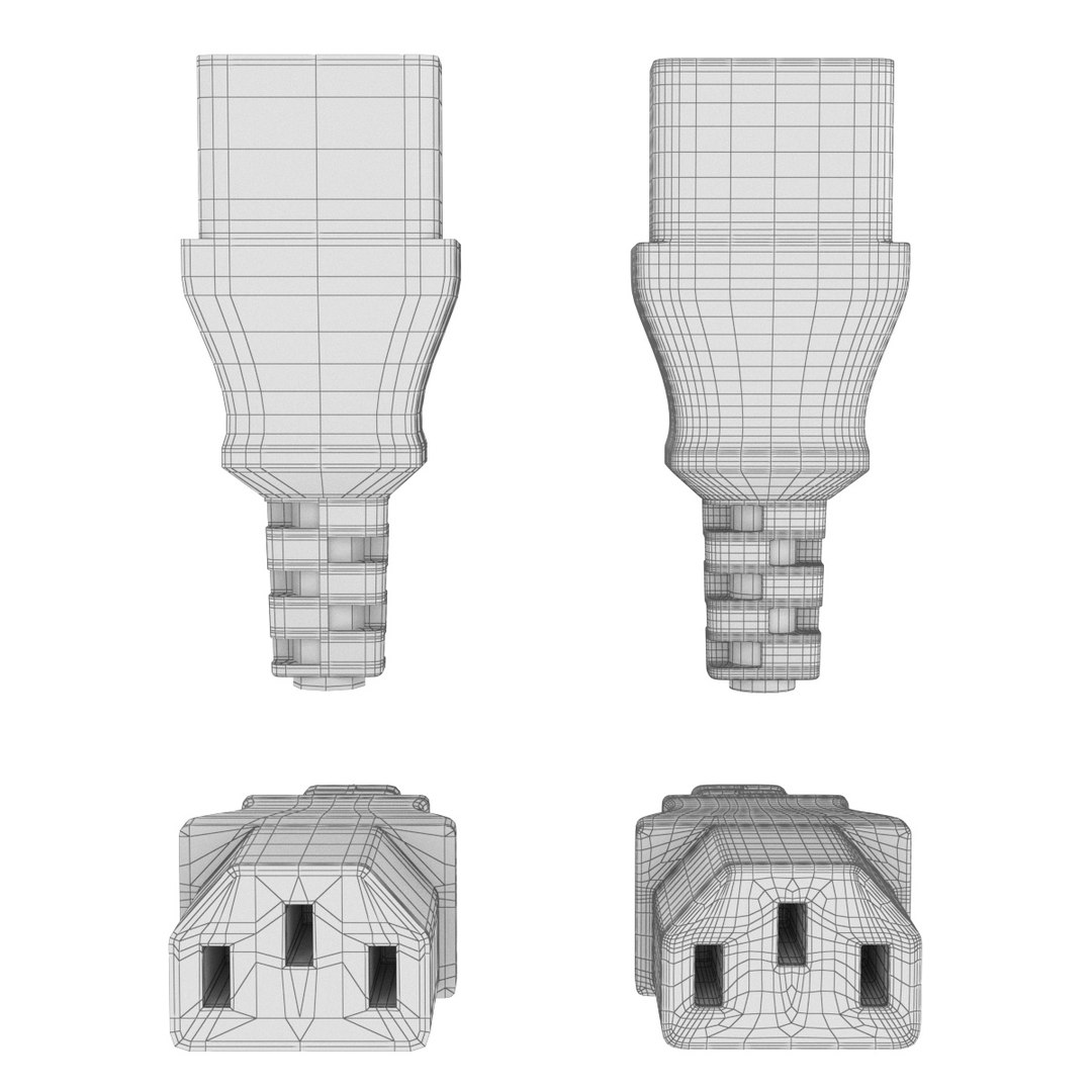 3D Power Plug Iec - TurboSquid 1342493