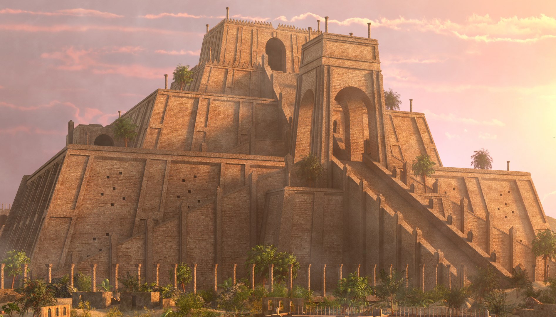 Ziggurat Temple Environment 3D Model - TurboSquid 2219340