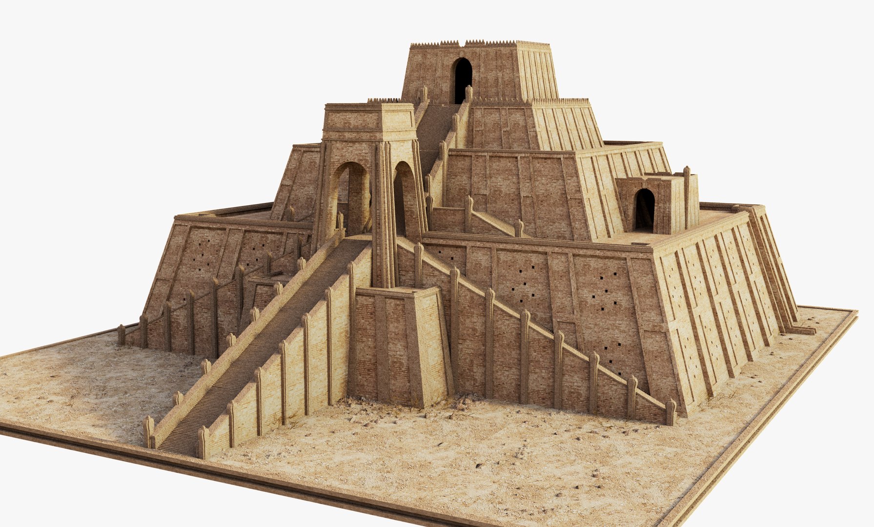 Ziggurat Temple Environment 3D Model - TurboSquid 2219340