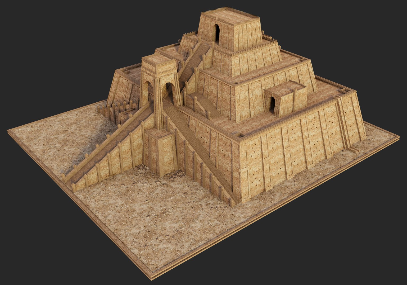 Ziggurat Temple Environment 3D Model - TurboSquid 2219340