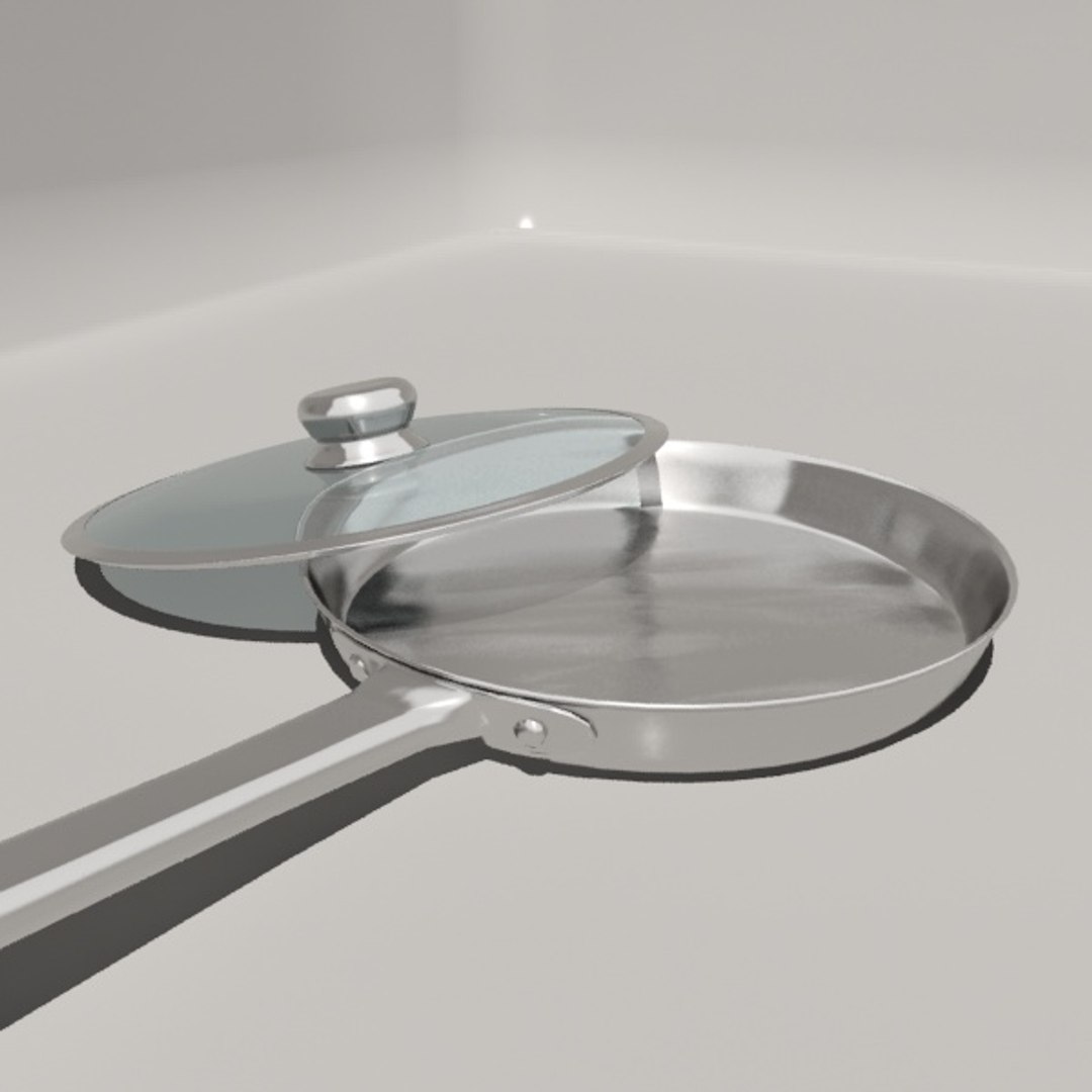 3d Model Stainless Steel Frying Pan