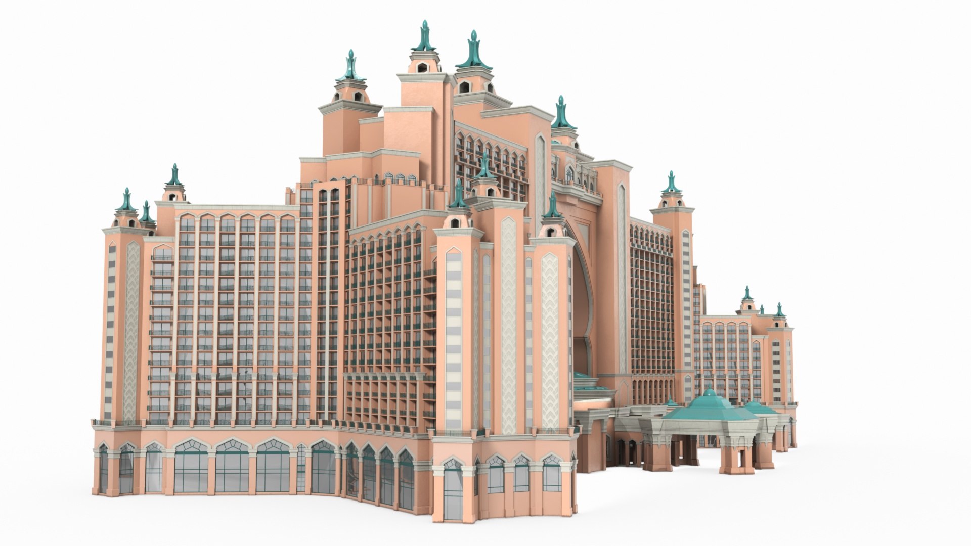 3D Atlantis Palm Dubai Luxury Hotel Building Model - TurboSquid 2366296