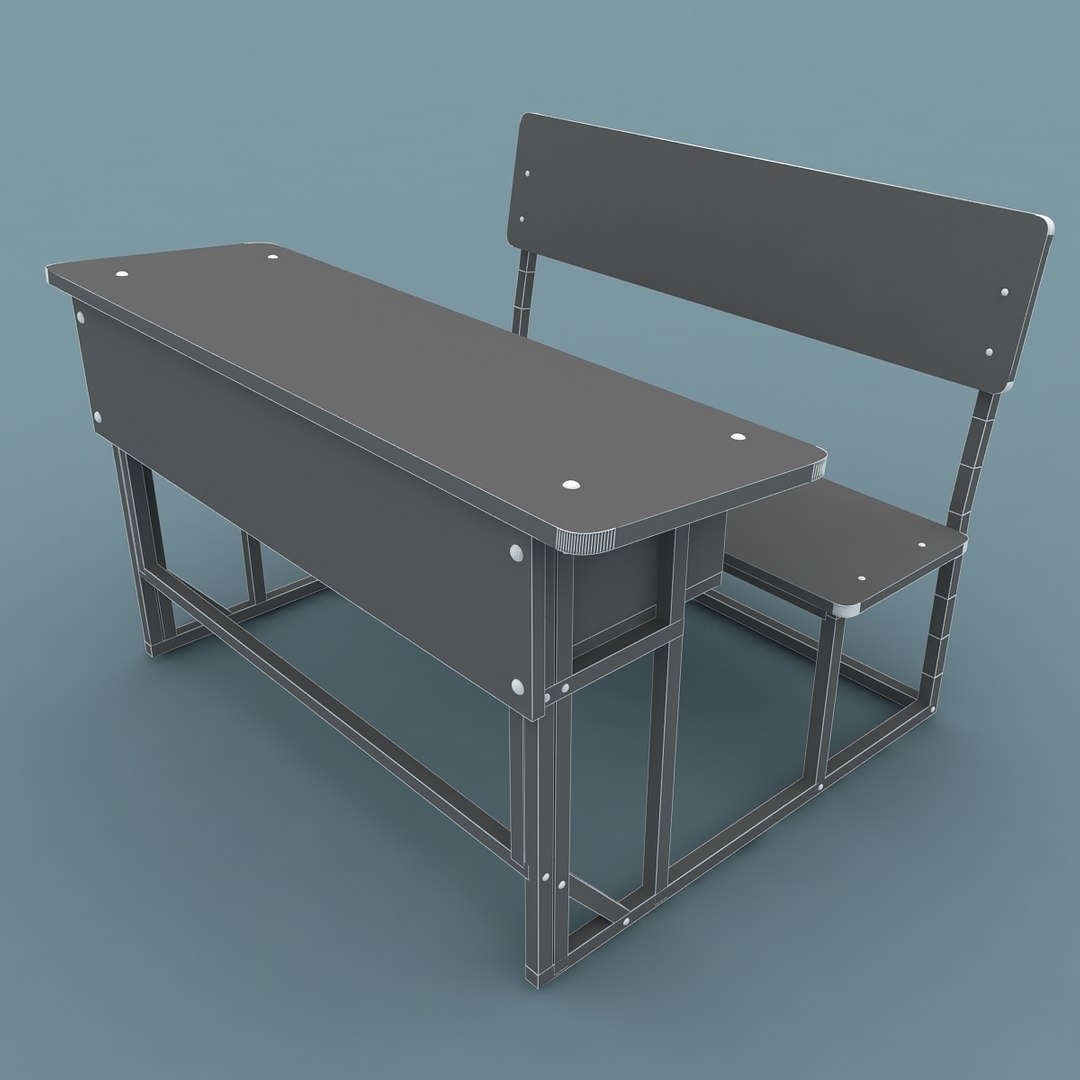 school desk 3d model