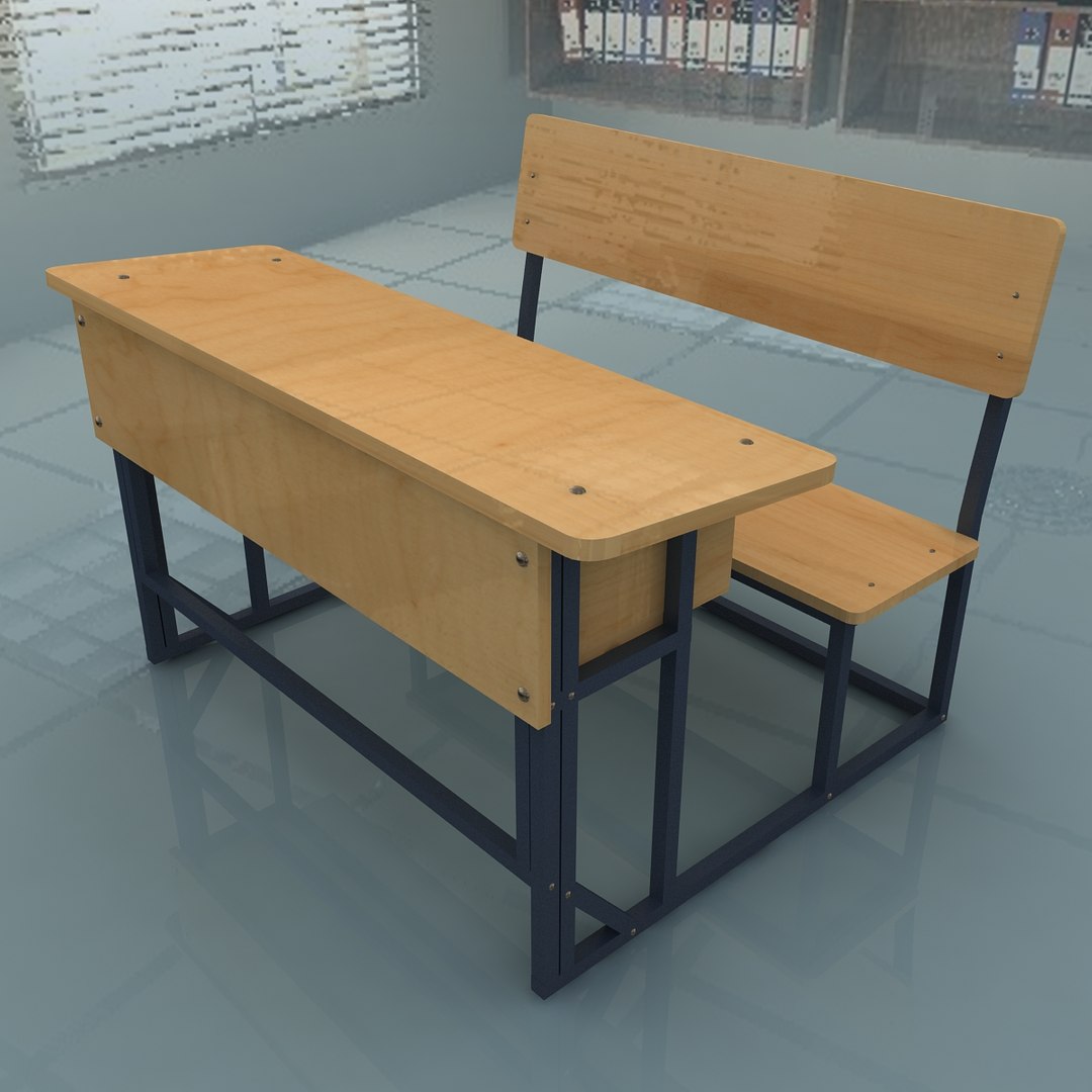 school desk 3d model