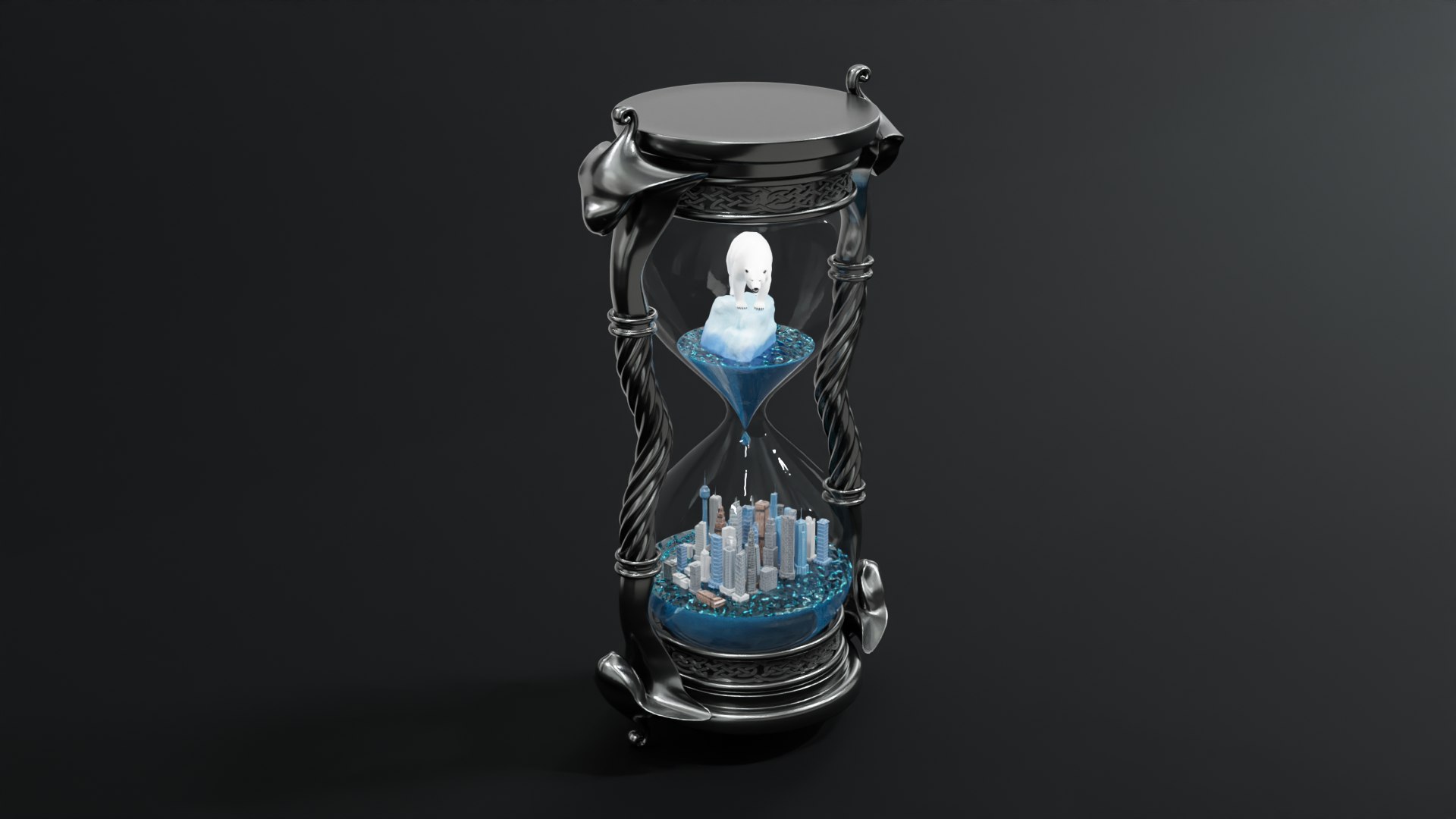 3D Hourglass About Global Warming Environmental Art Model - TurboSquid 2021657
