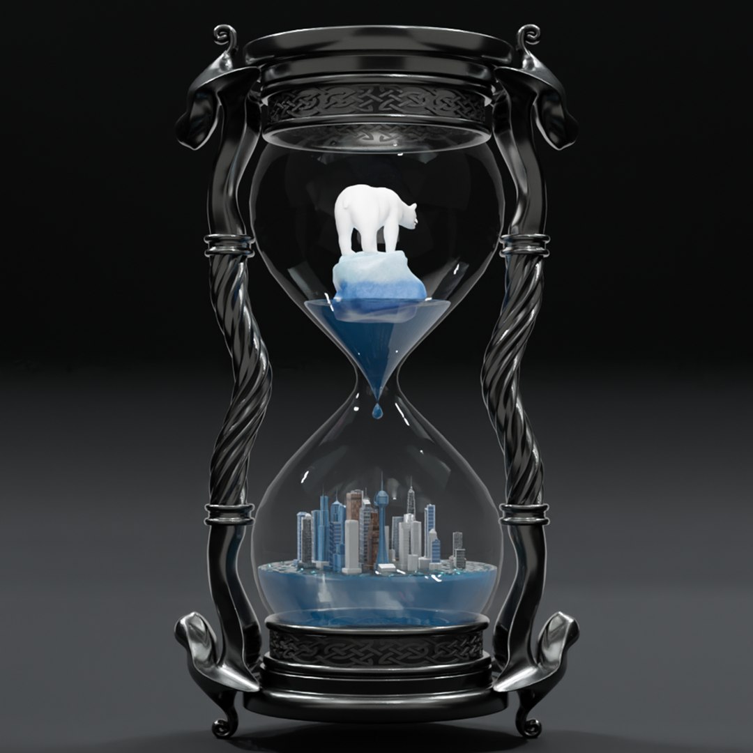 3D Hourglass About Global Warming Environmental Art Model - TurboSquid ...