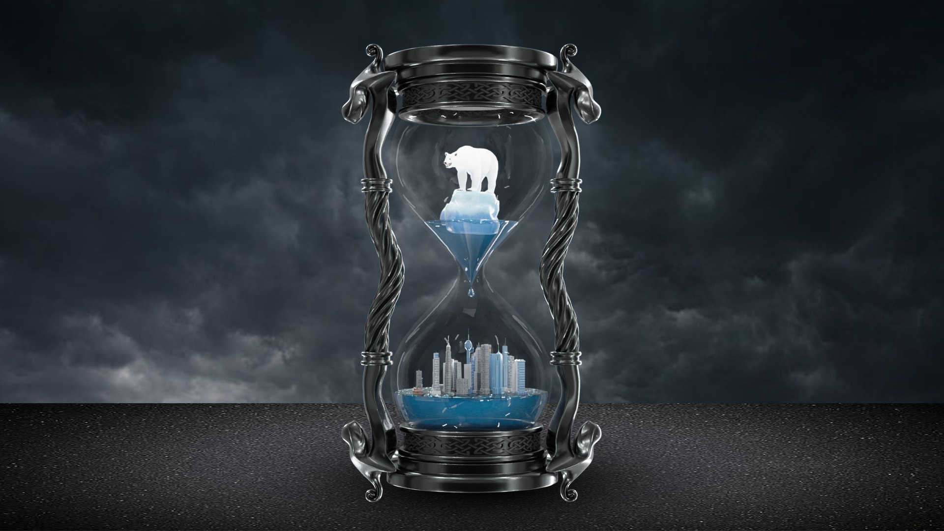 3D Hourglass About Global Warming Environmental Art Model - TurboSquid 2021657