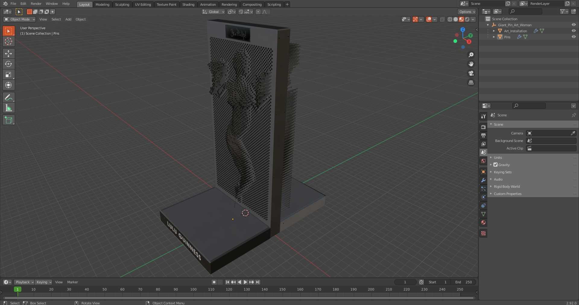 3D Giant Pin Art Woman Model - TurboSquid 2154568