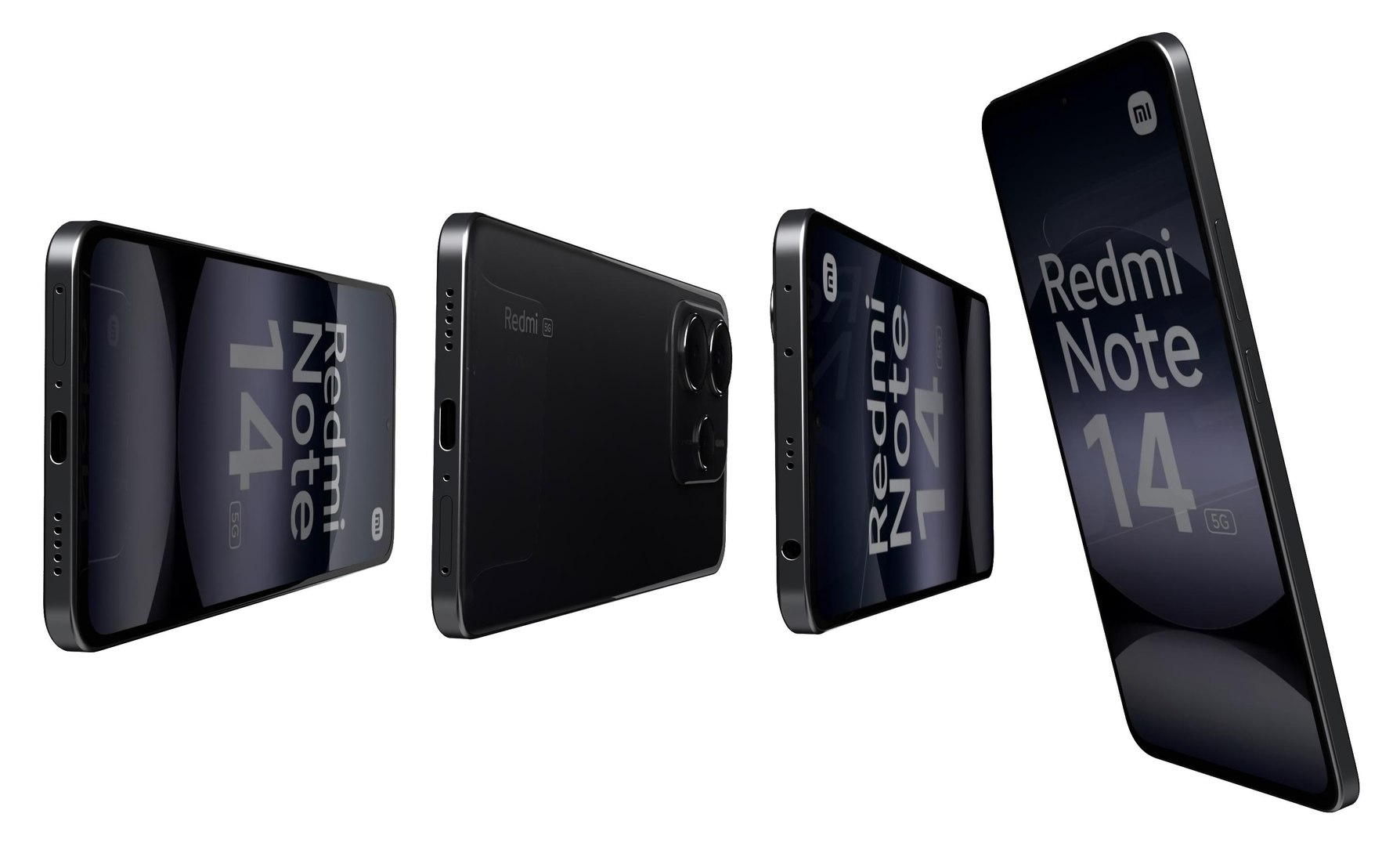 3D Xiaomi Redmi Note 14 5G Black Model - TurboSquid 2344258