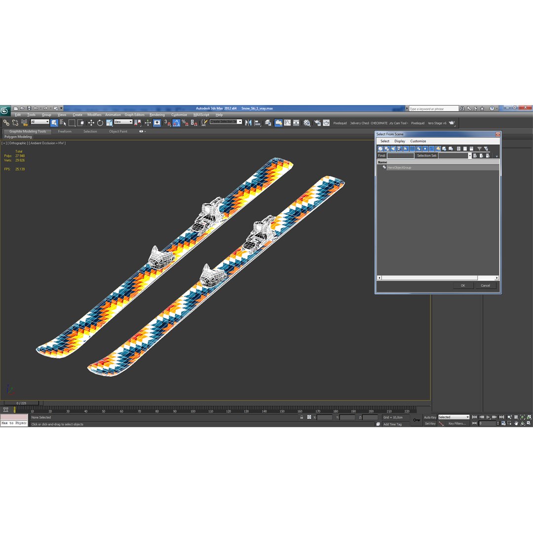 3d Snow Ski 6 Modeled