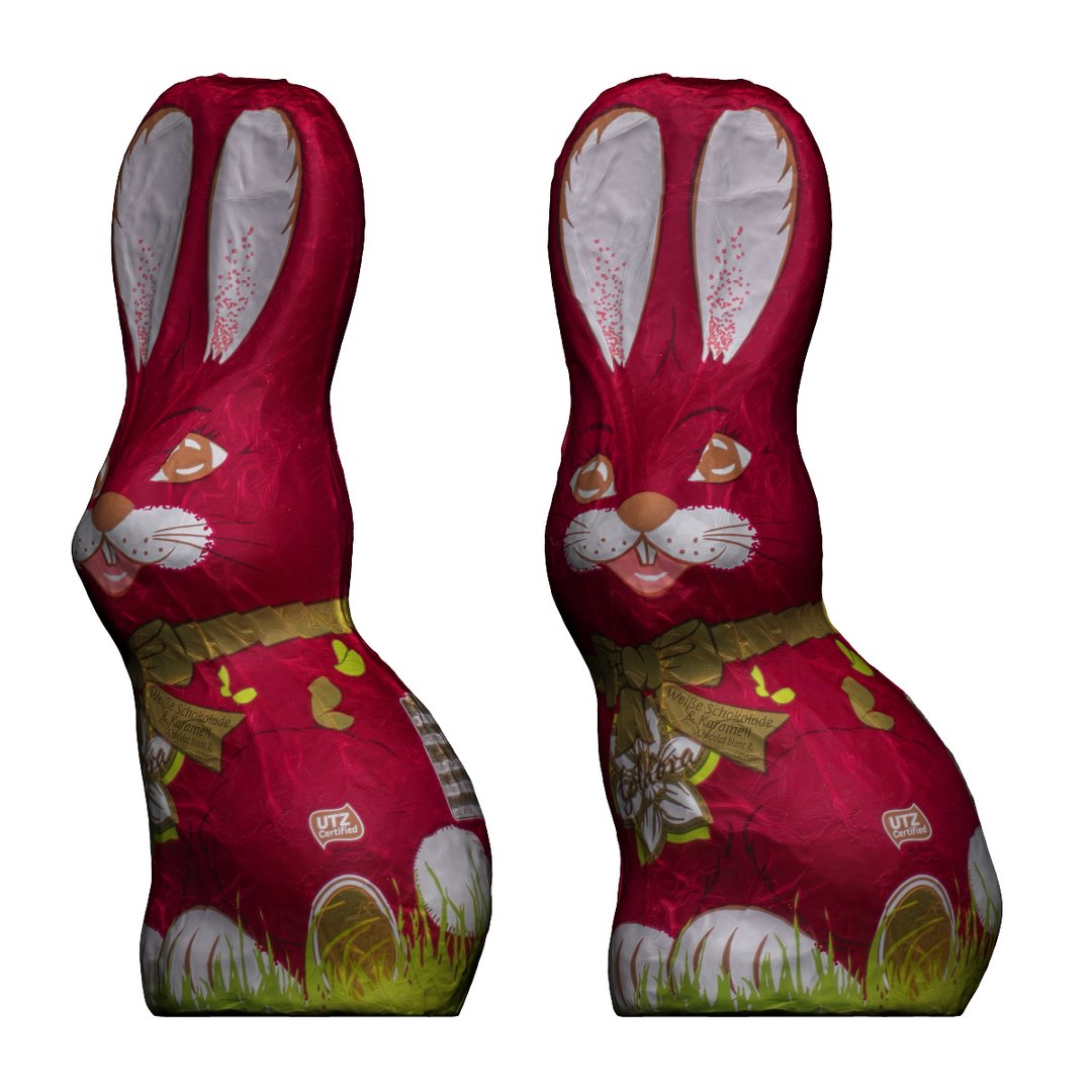 chocolate easter bunny red 3d obj