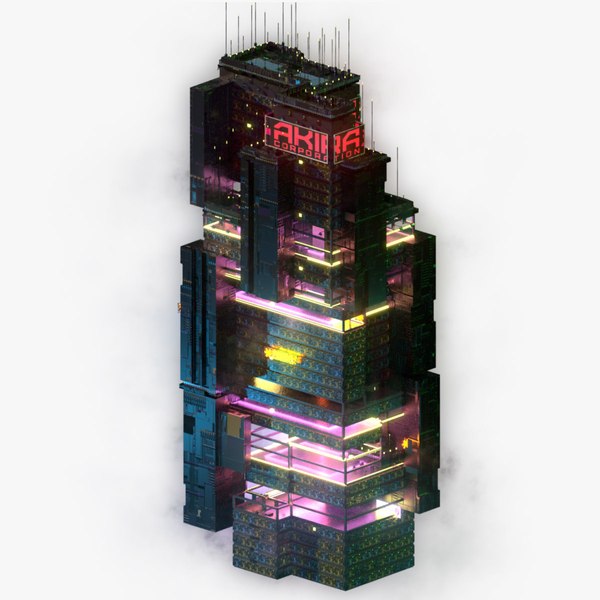 Sci-Fi Futuristic Cyberpunk Sci Fi City Building Skyscraper 35 3D ...