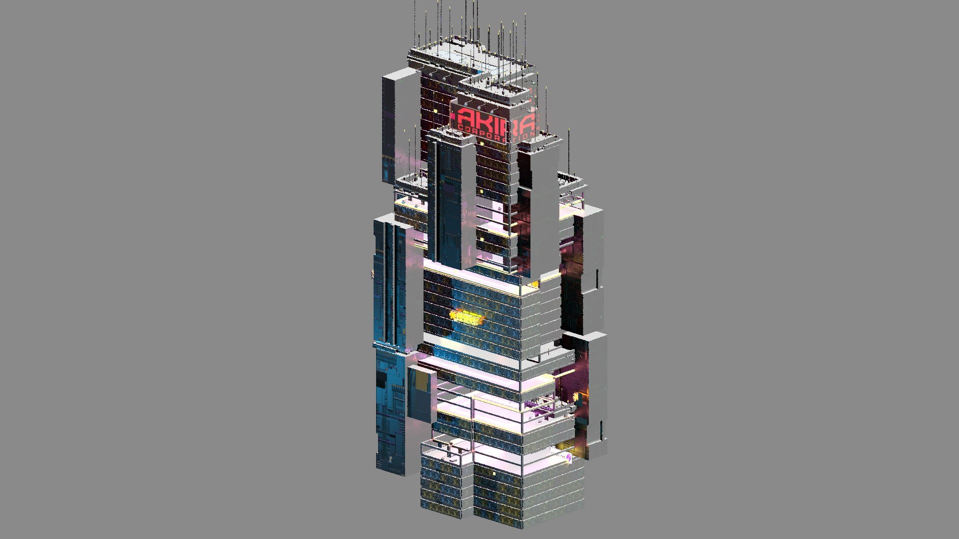 Sci-Fi Futuristic Cyberpunk Sci Fi City Building Skyscraper 35 3D ...