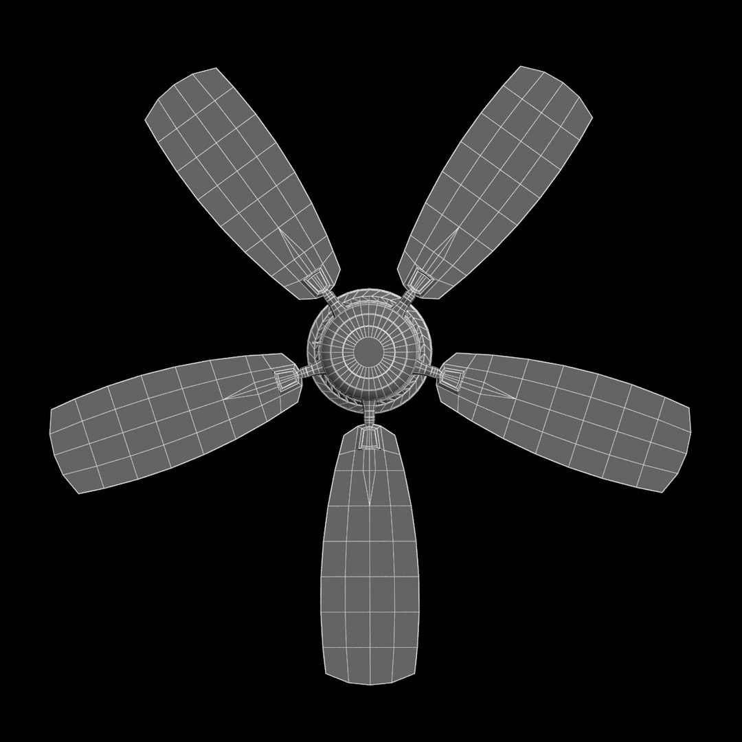 Realistic Ceiling Fan 3d Model