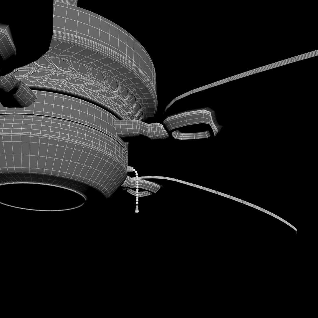 Realistic Ceiling Fan 3d Model