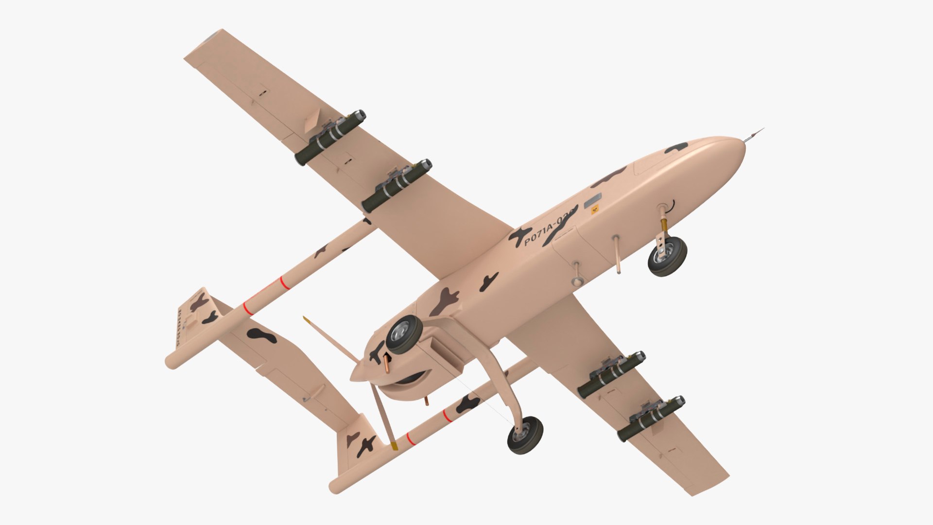 Camouflage Iranian Drone Mohajer-6 3D Model - TurboSquid 2232808