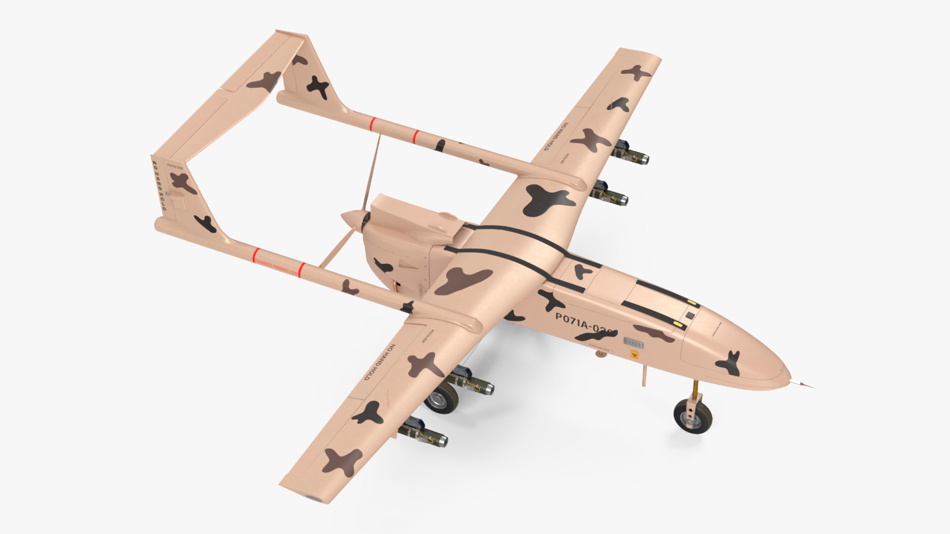 Camouflage Iranian Drone Mohajer-6 3D Model - TurboSquid 2232808