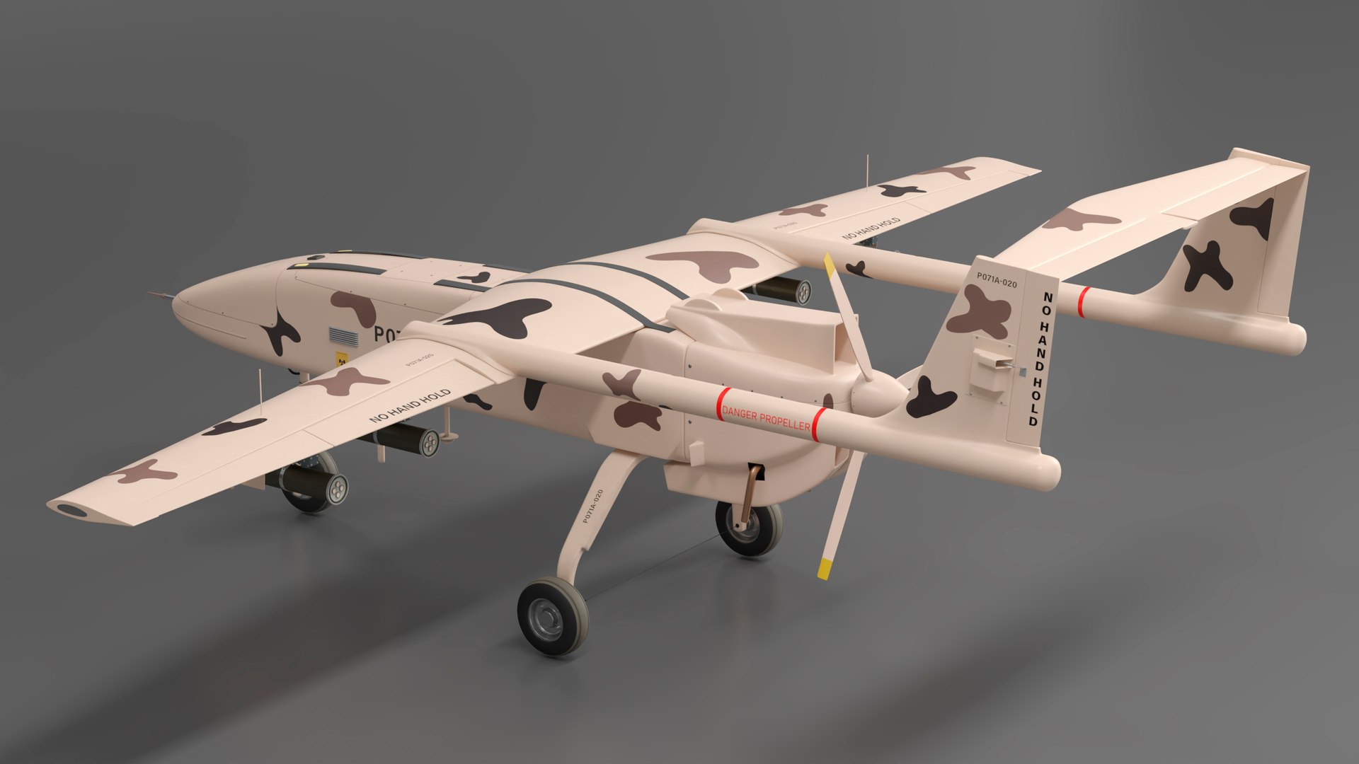 Camouflage Iranian Drone Mohajer-6 3D Model - TurboSquid 2232808