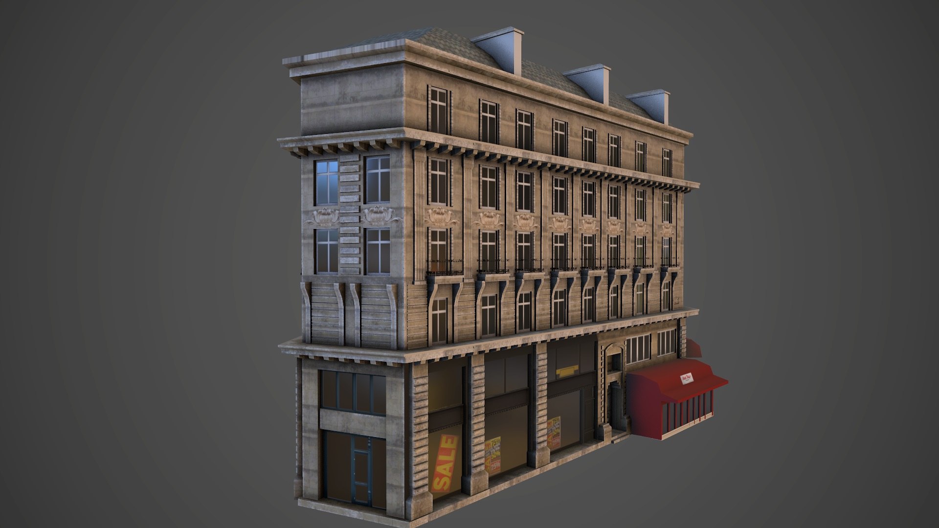 3d Model Of Parisian Building