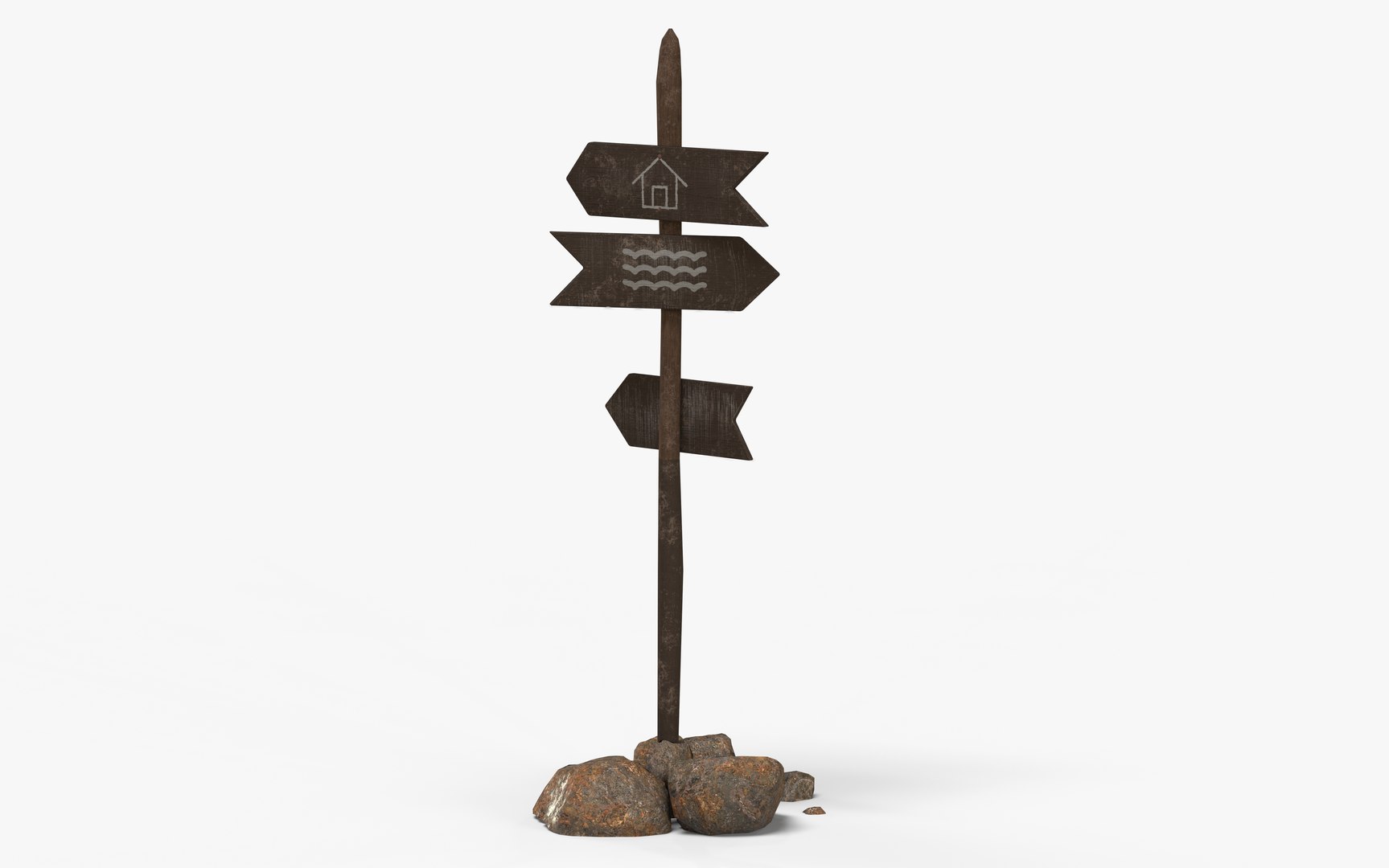 Wooden Road Sign 3D Model - TurboSquid 2111646