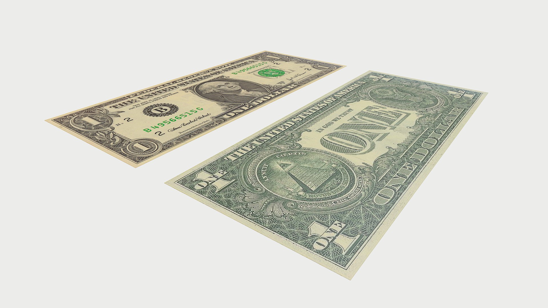 Money One Dollar With Pbr 4K 8K Model - TurboSquid 1733258