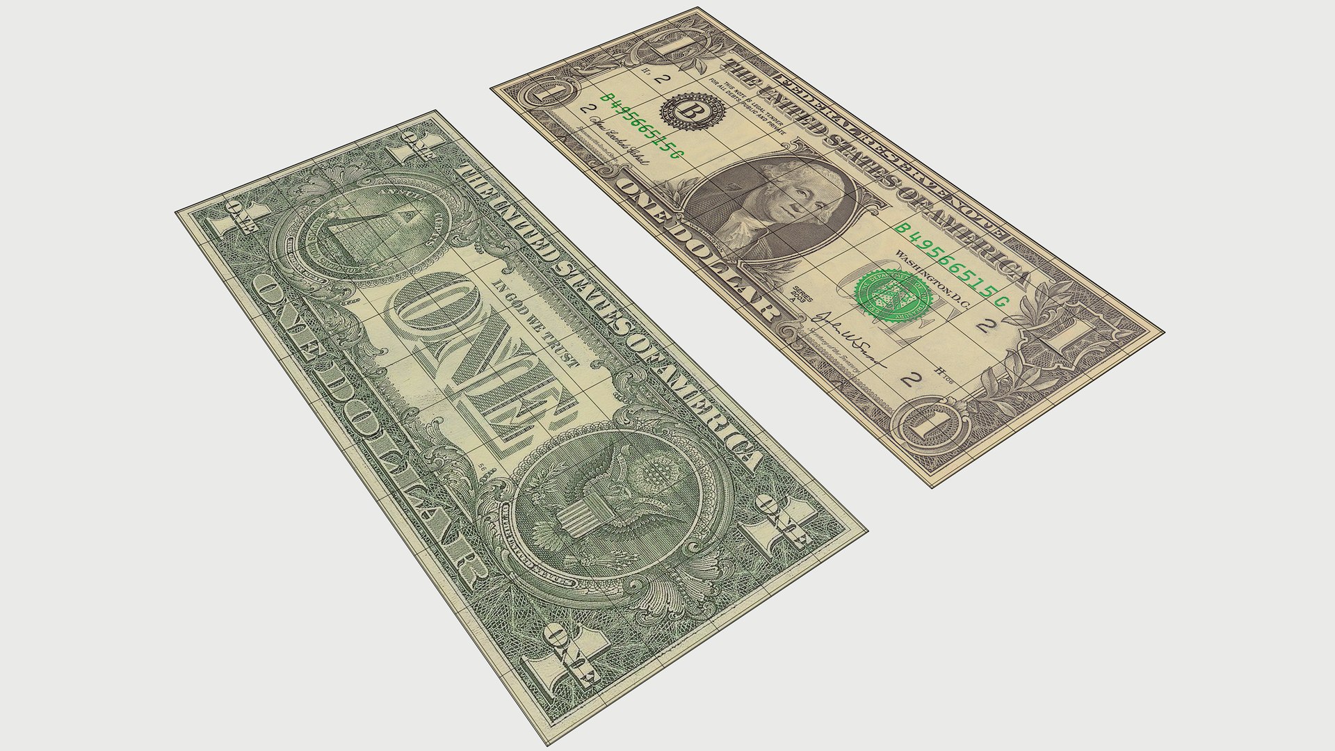 Money One Dollar With Pbr 4K 8K Model - TurboSquid 1733258