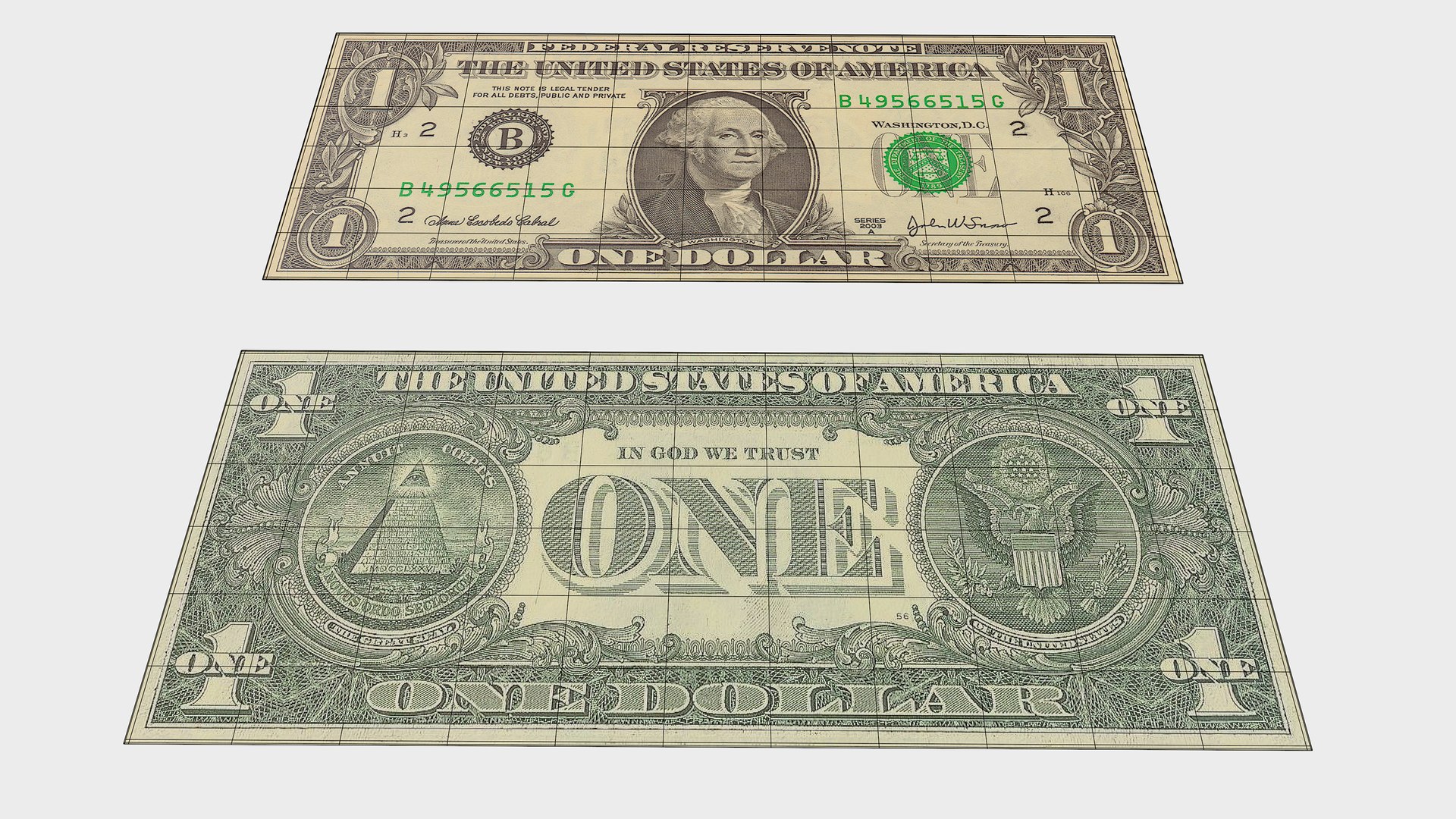 Money One Dollar With Pbr 4K 8K Model - TurboSquid 1733258
