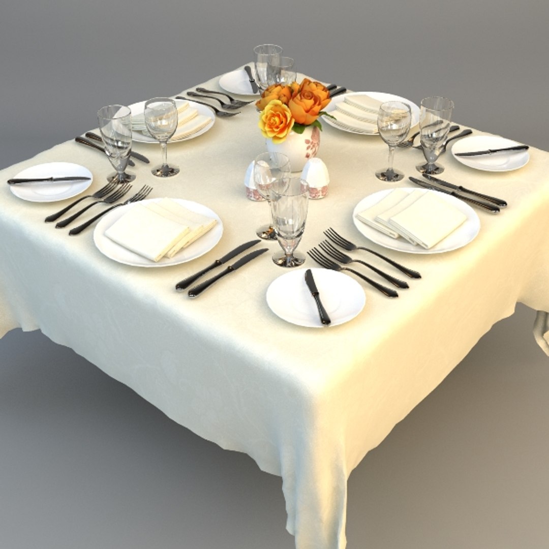 3ds Max Dishes Cutlery