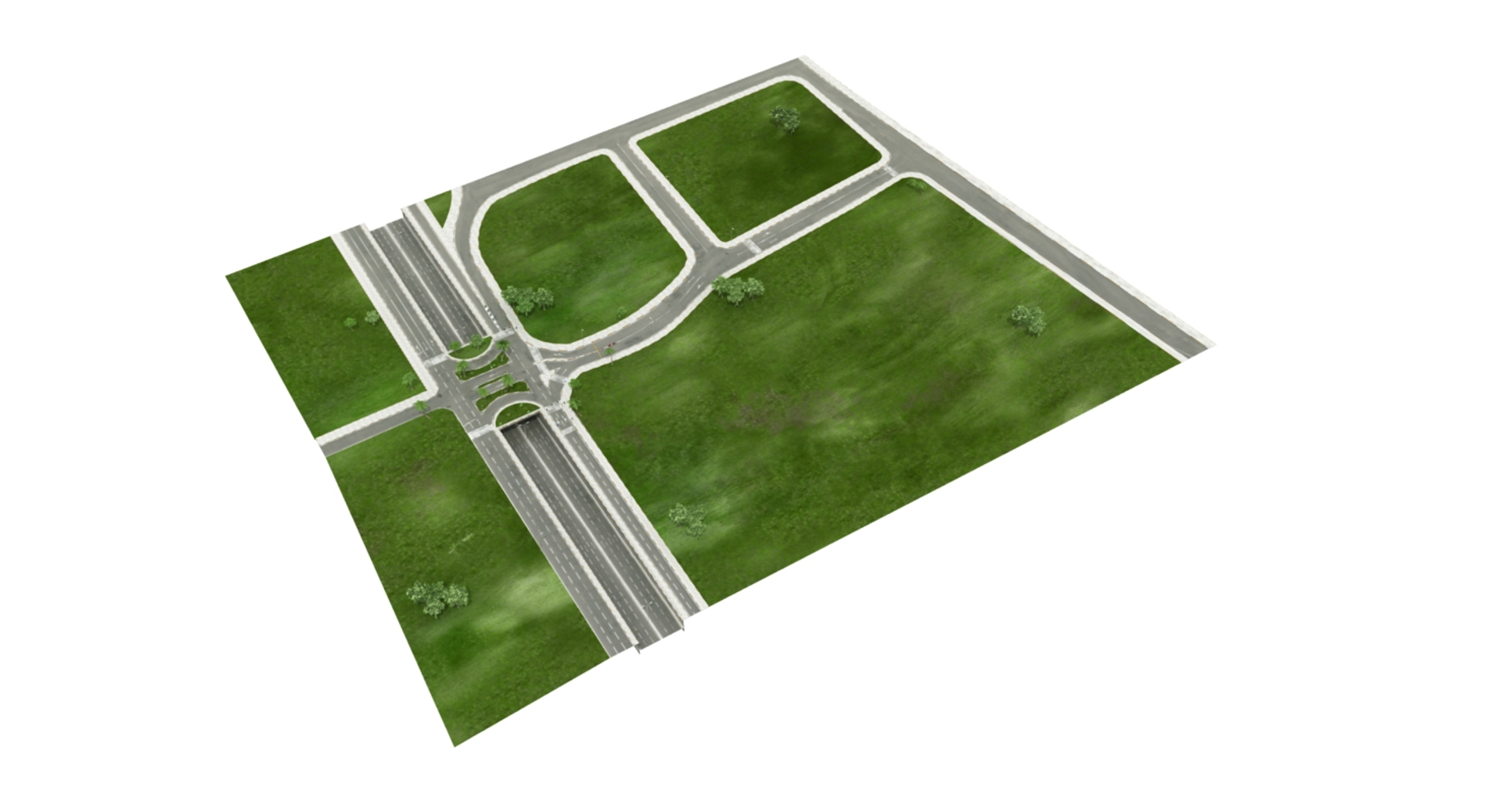Intersection Road Object Model - TurboSquid 1304206