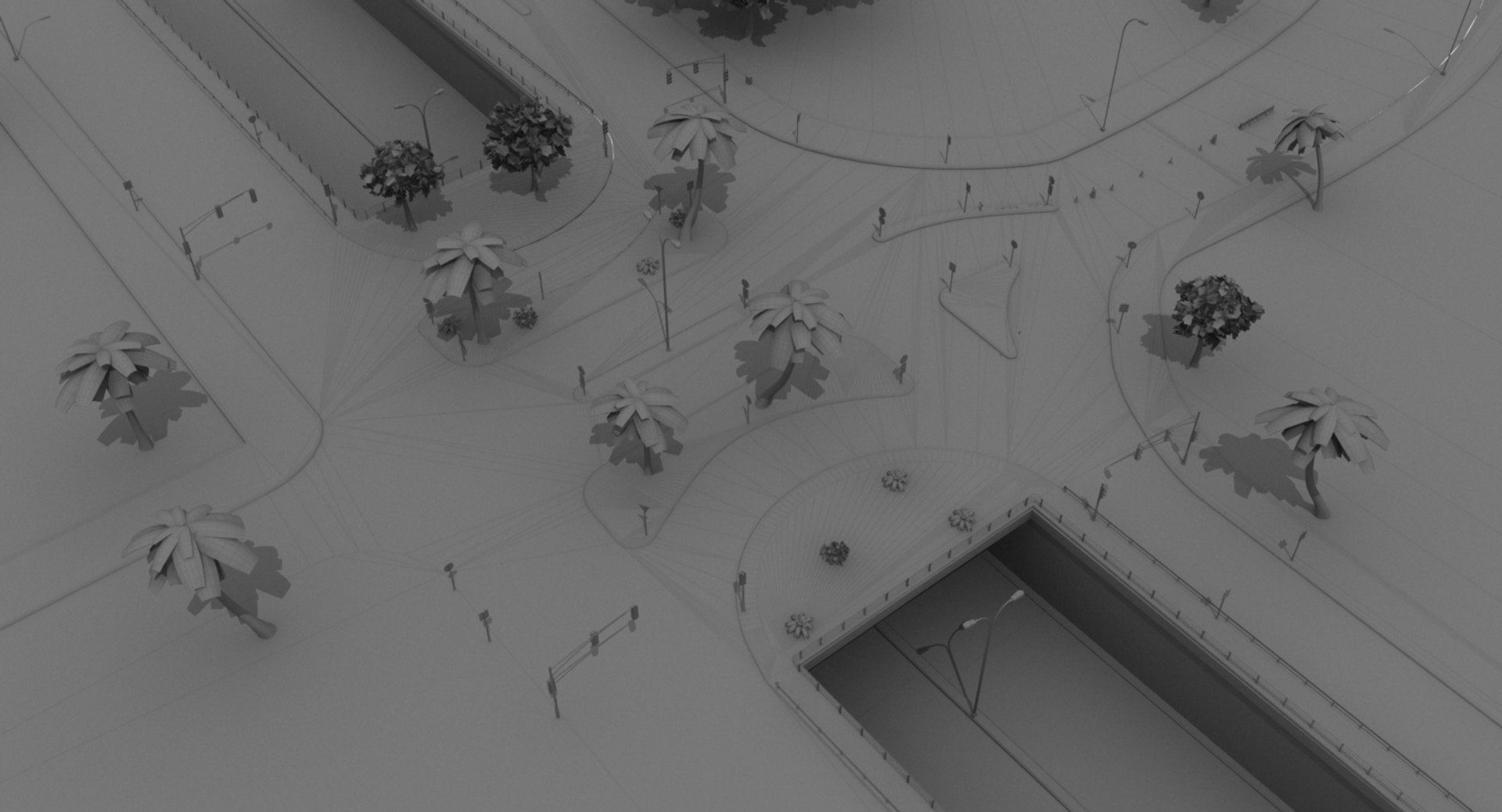 Intersection road object model - TurboSquid 1304206