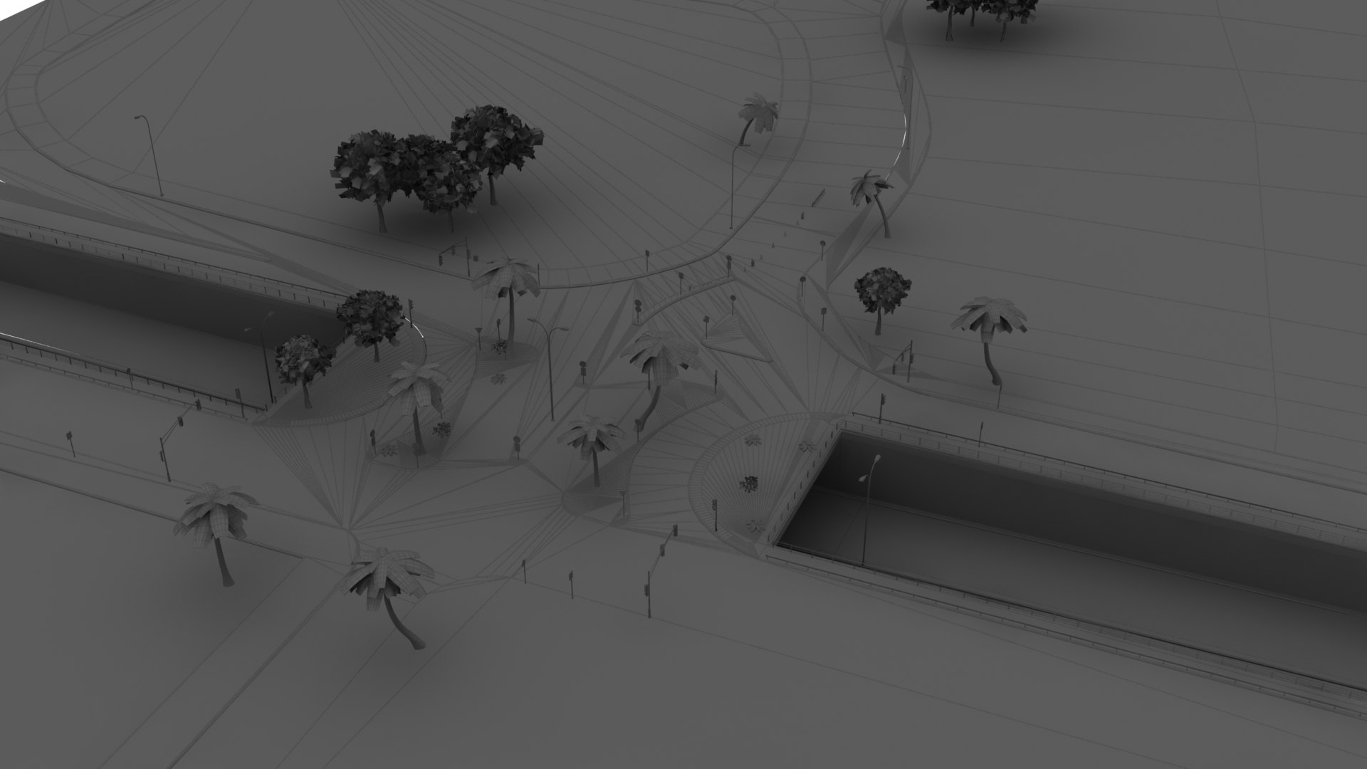 Intersection road object model - TurboSquid 1304206