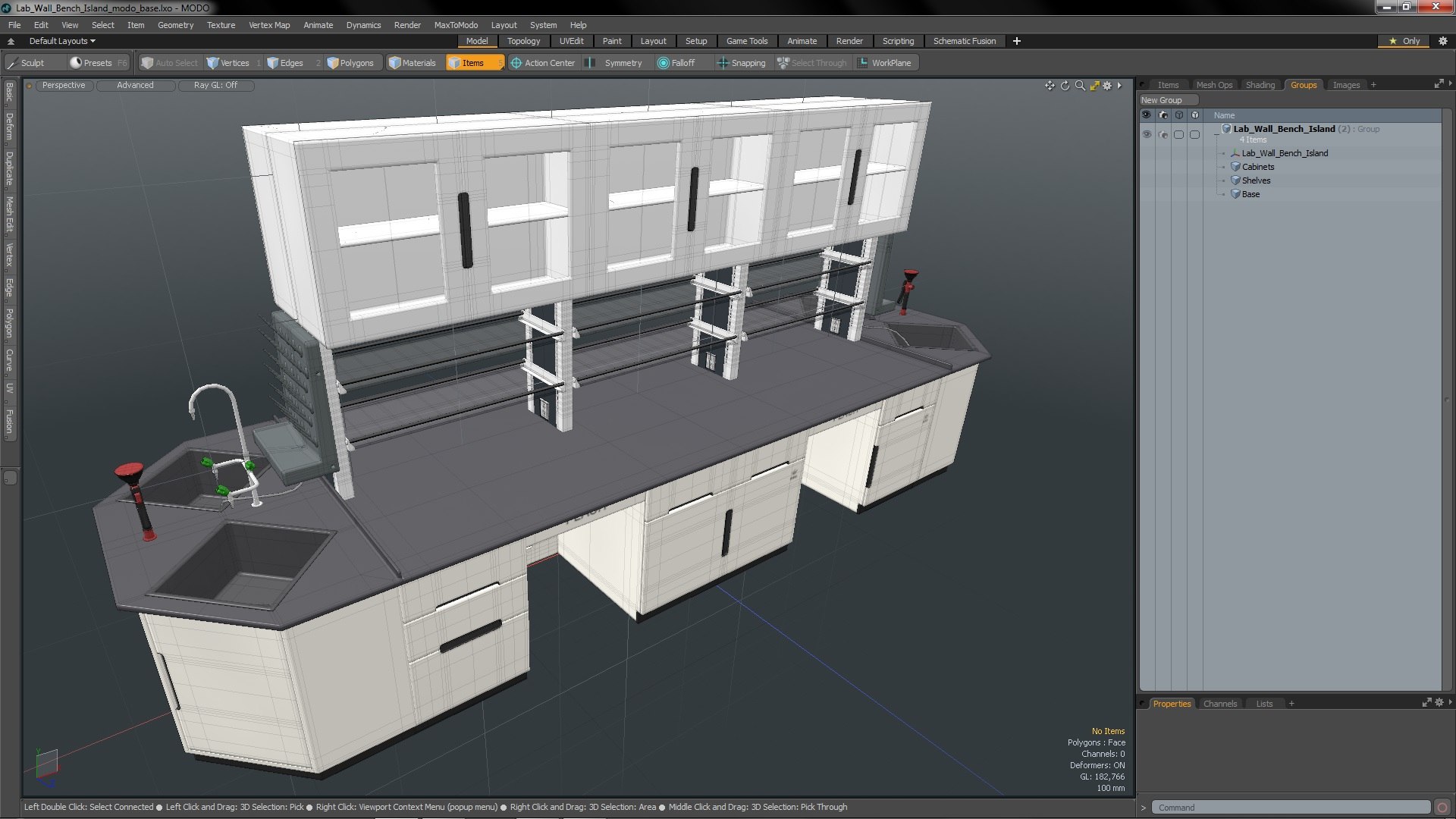 Lab Wall Bench Island 3D model - TurboSquid 2078098